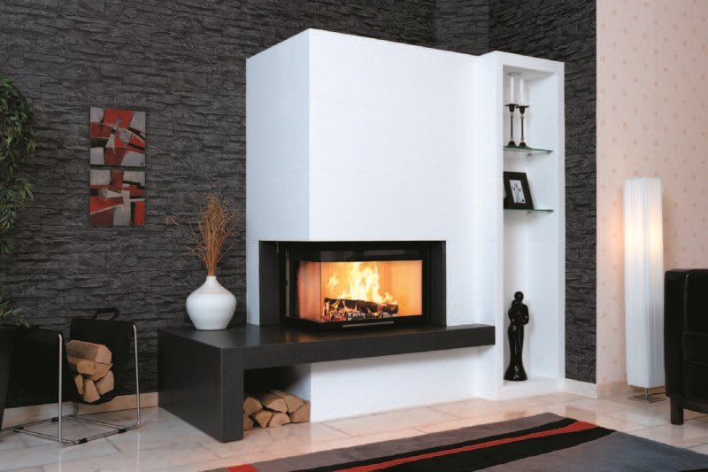 Akumulační krb HARK 12/45.10.0B s regálem